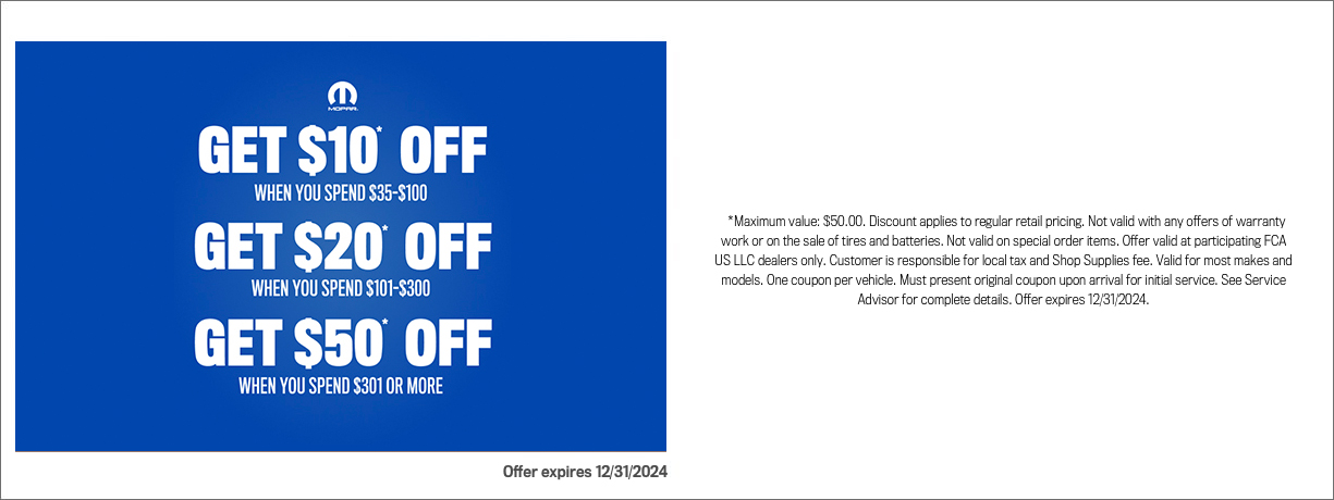 Oil Services & Exclusive Offers | Mopar® Certified Service